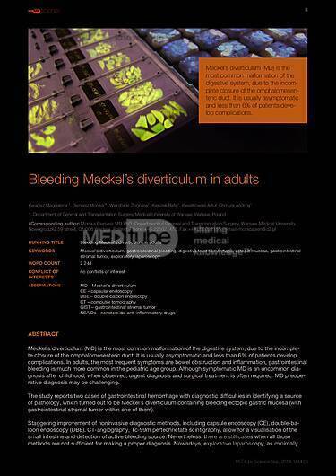 MEDtube Science 2014 - Bleeding Meckel’s diverticulum in adults ...
